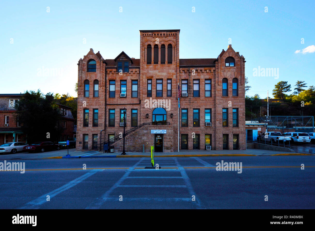 USA, South Dakota, Hot Springs, Fall River County Courthouse Stock ...