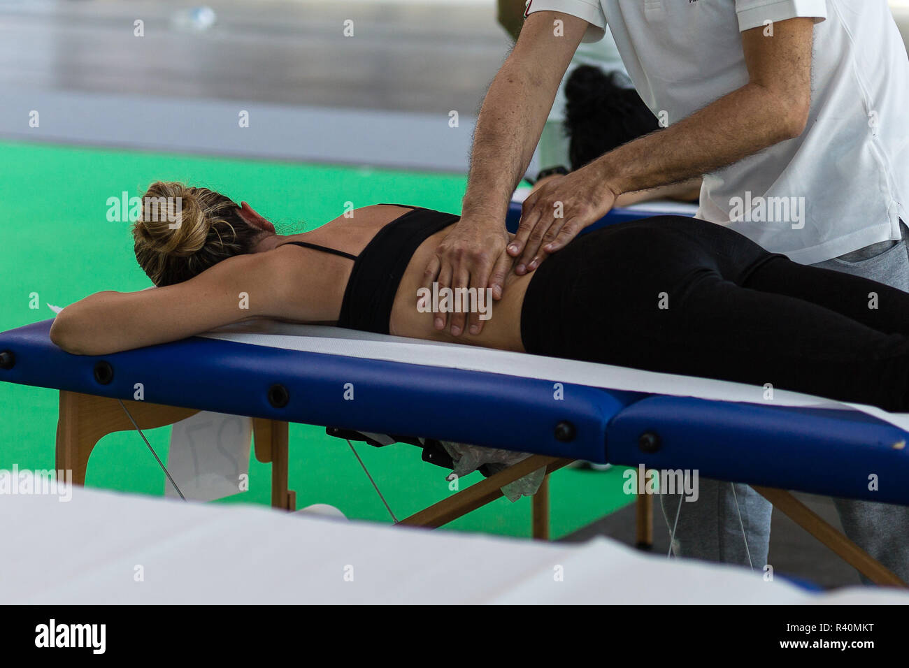 Athlete's Back Professional Massage after Fitness Activity; Wellness ...