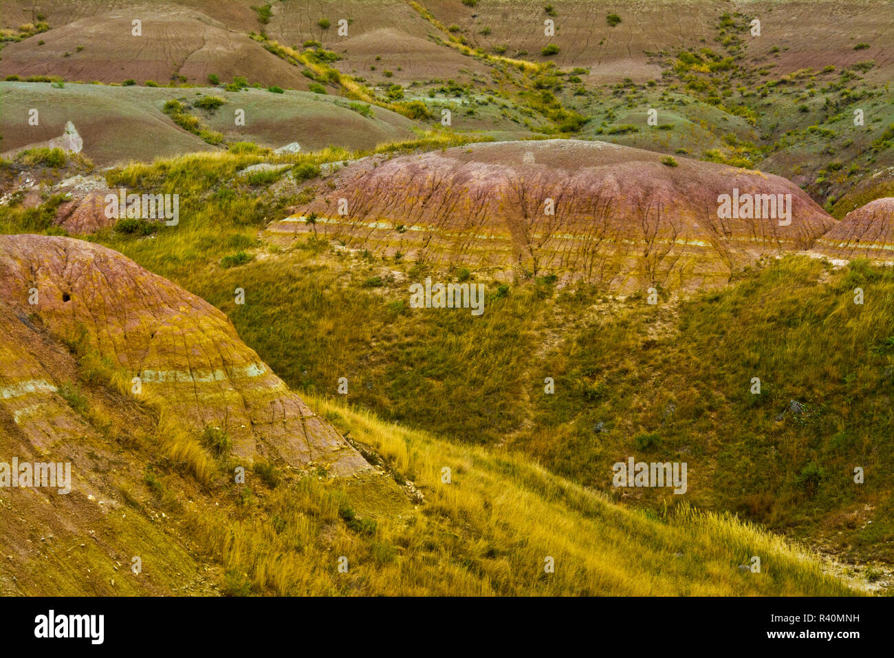 Colorful Hills, Early Autumn, Badlands Loop Road, Badlands National ...