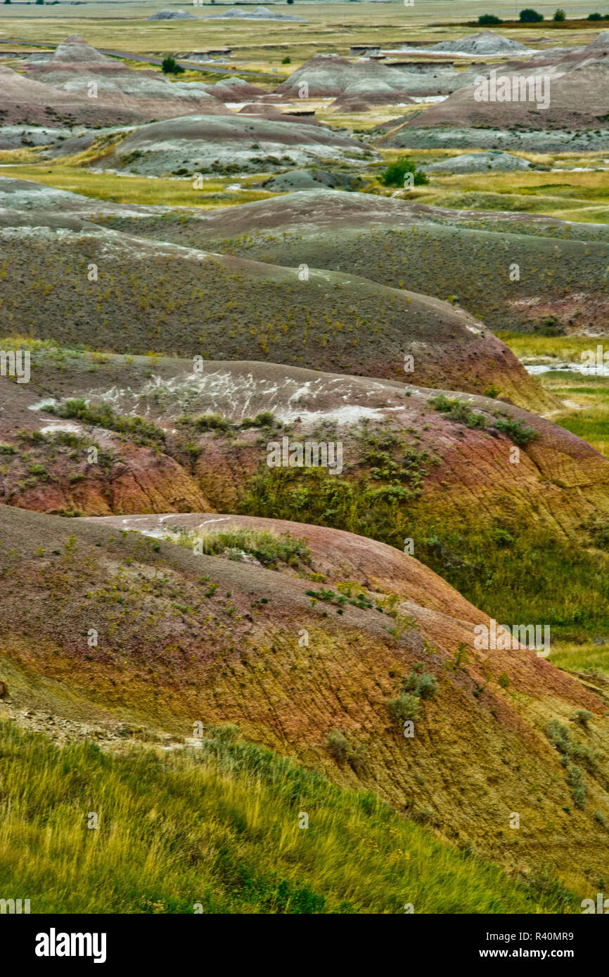 Evening, Painted Hills, Badlands National Park, South Dakota, USA Stock ...