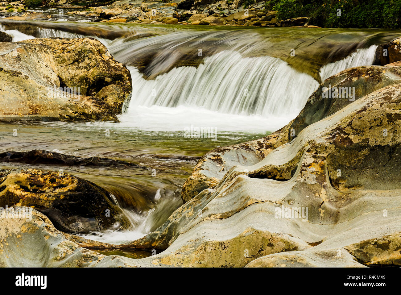 Cascade in the Sinks area of Little River, Great Smoky Mountains ...