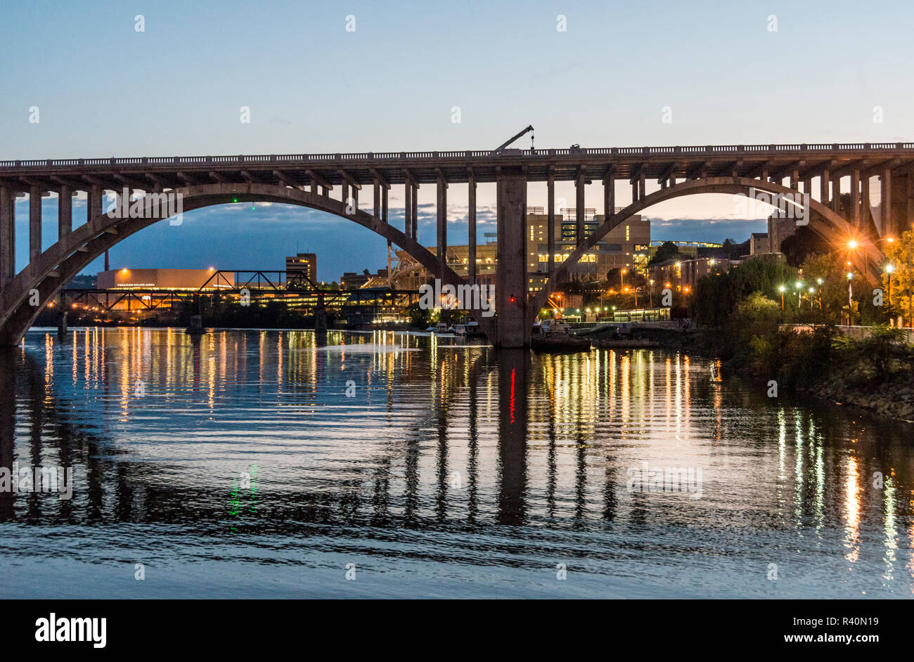 USA, Tennessee. Appalachia, Tennessee River Basin, Knoxville, bridge ...