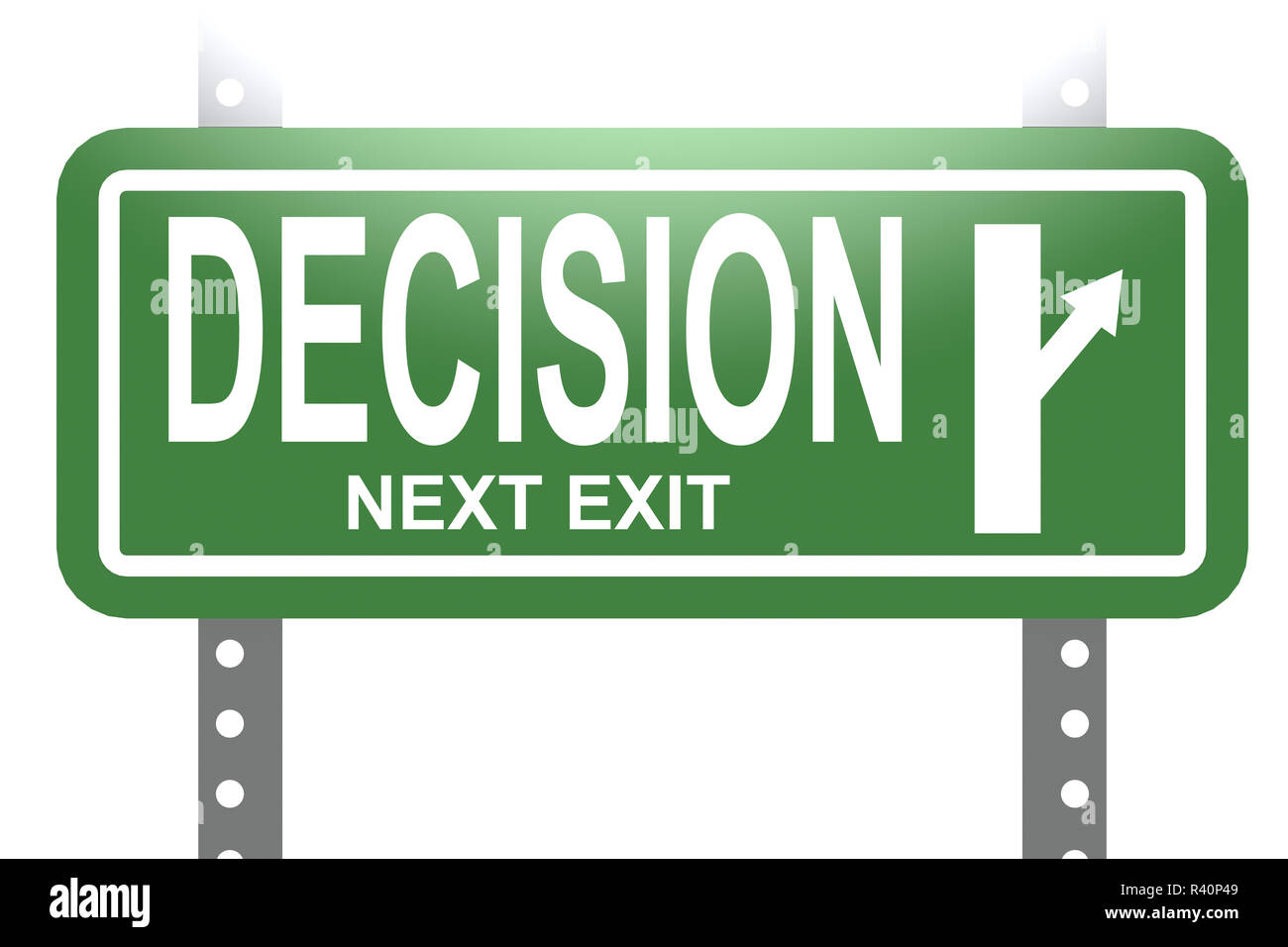 Decision green sign board isolated Stock Photo - Alamy