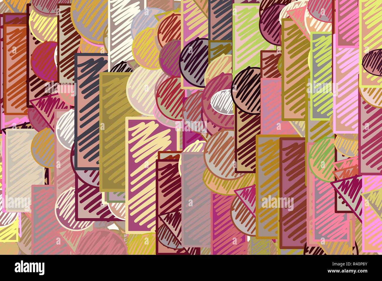 Background abstract mixed or mutiple shapes, hand drawn for design ...