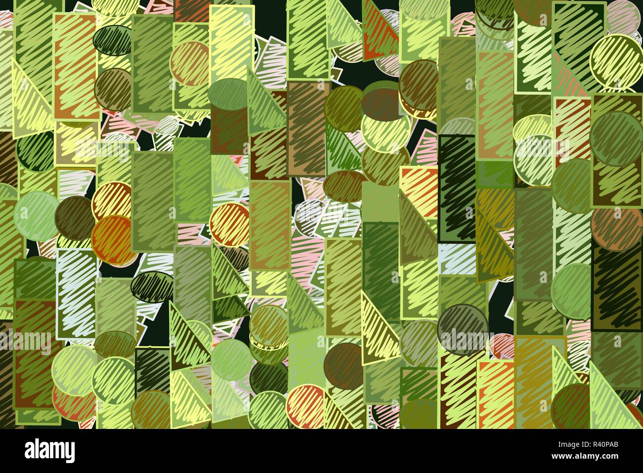 Mixed or mutiple shapes illustrations background abstract, hand drawn ...