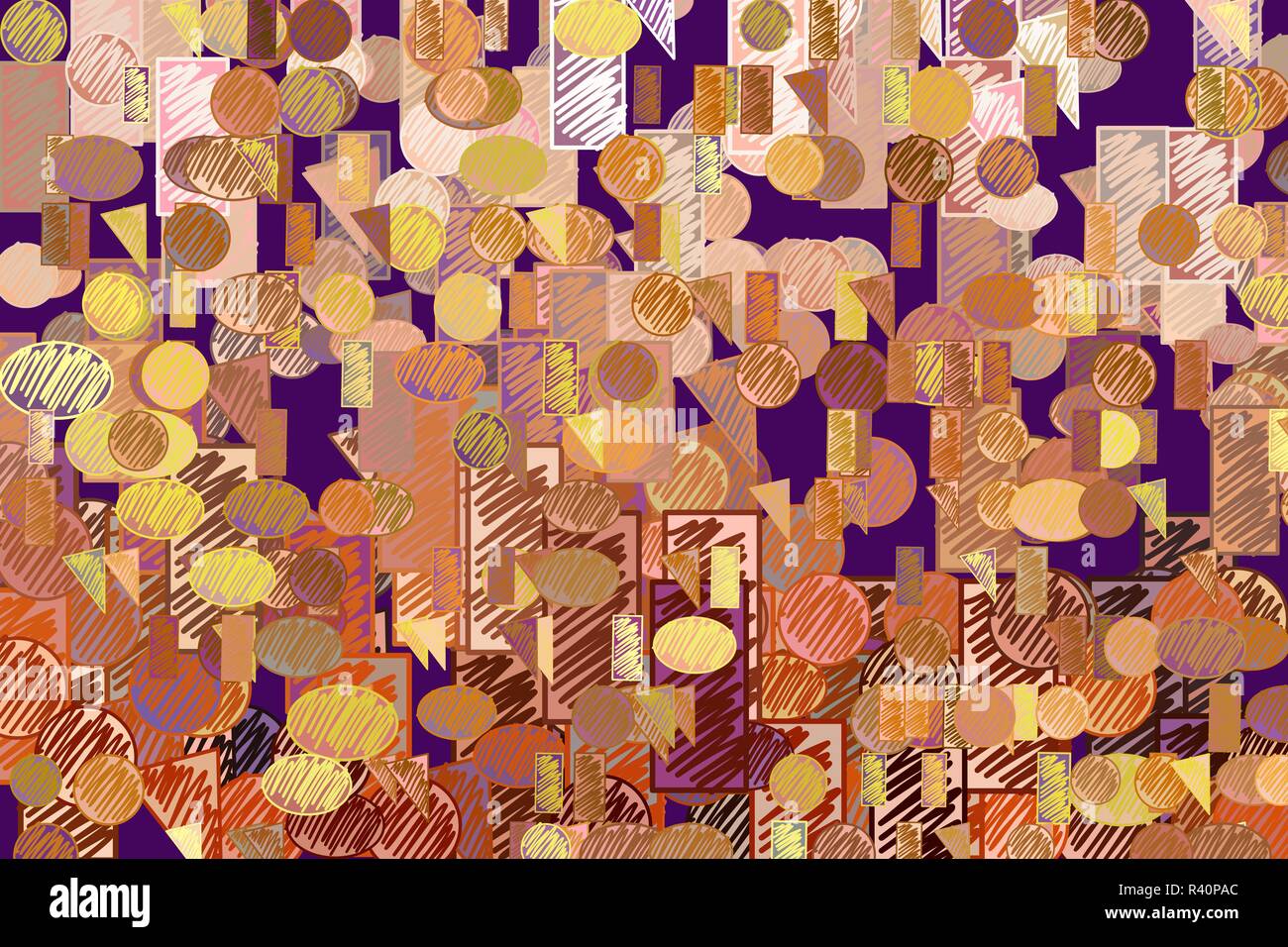 Mixed or mutiple shapes background hand drawn, good for graphic design ...