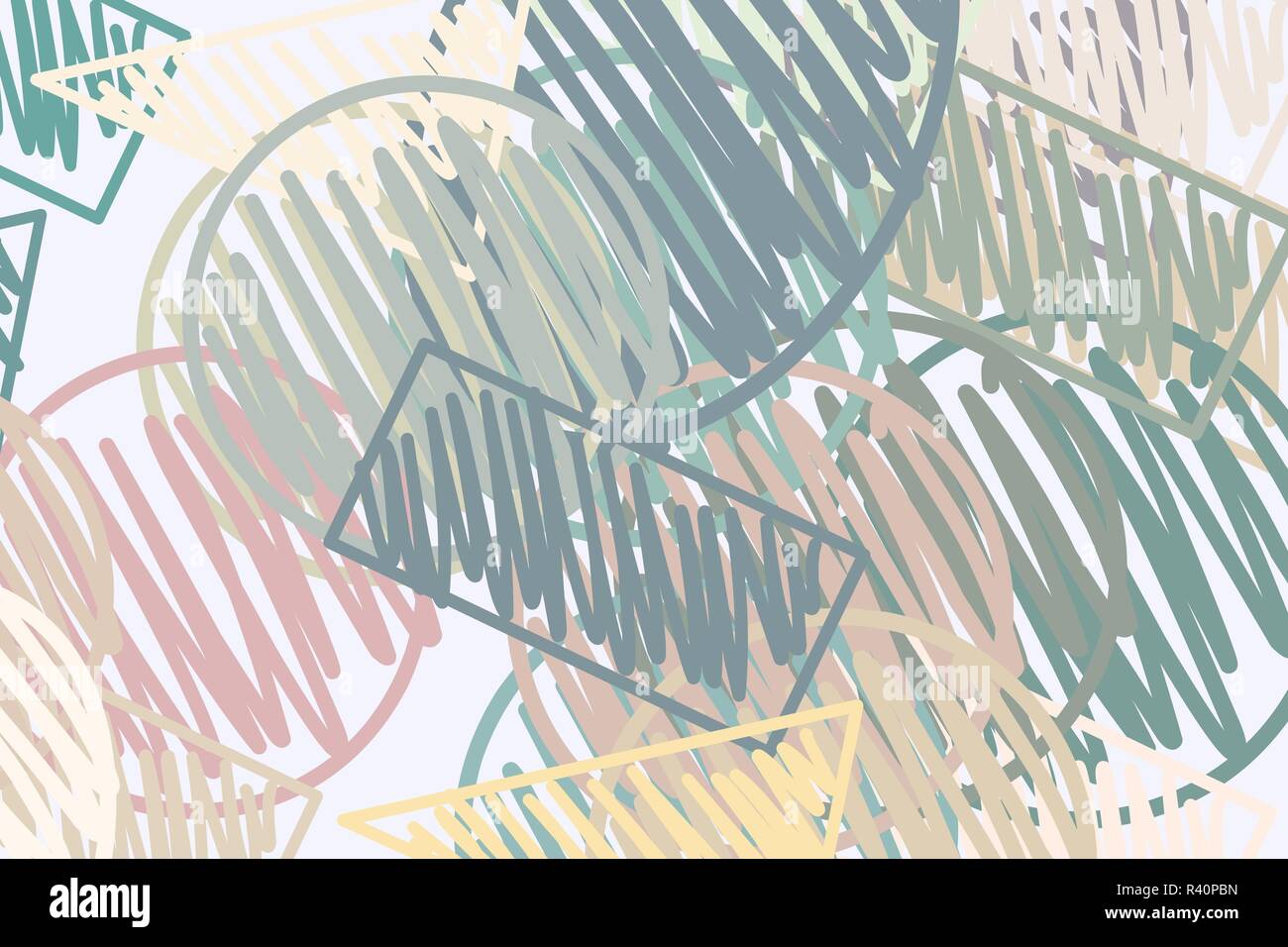 Artistic mixed or mutiple shapes hand drawn background abstract ...