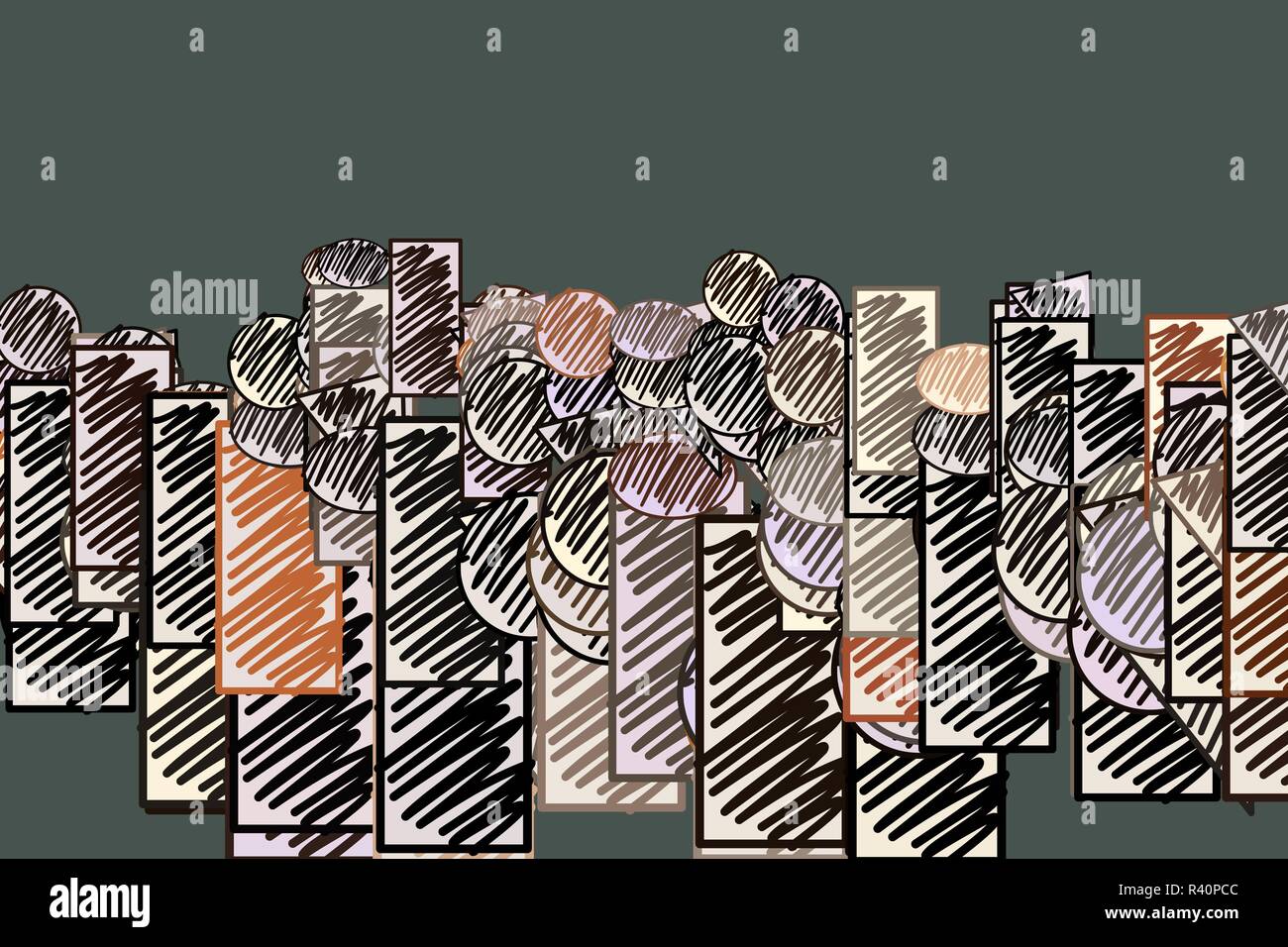 Mixed or mutiple shapes illustrations background abstract, hand drawn ...