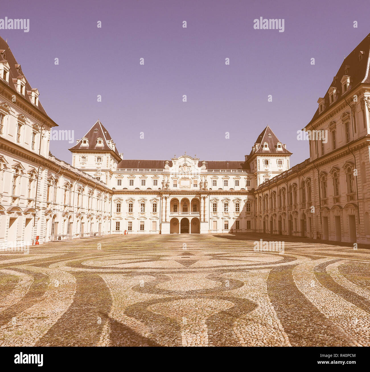 Retro looking Castello del Valentino in Turin Stock Photo - Alamy