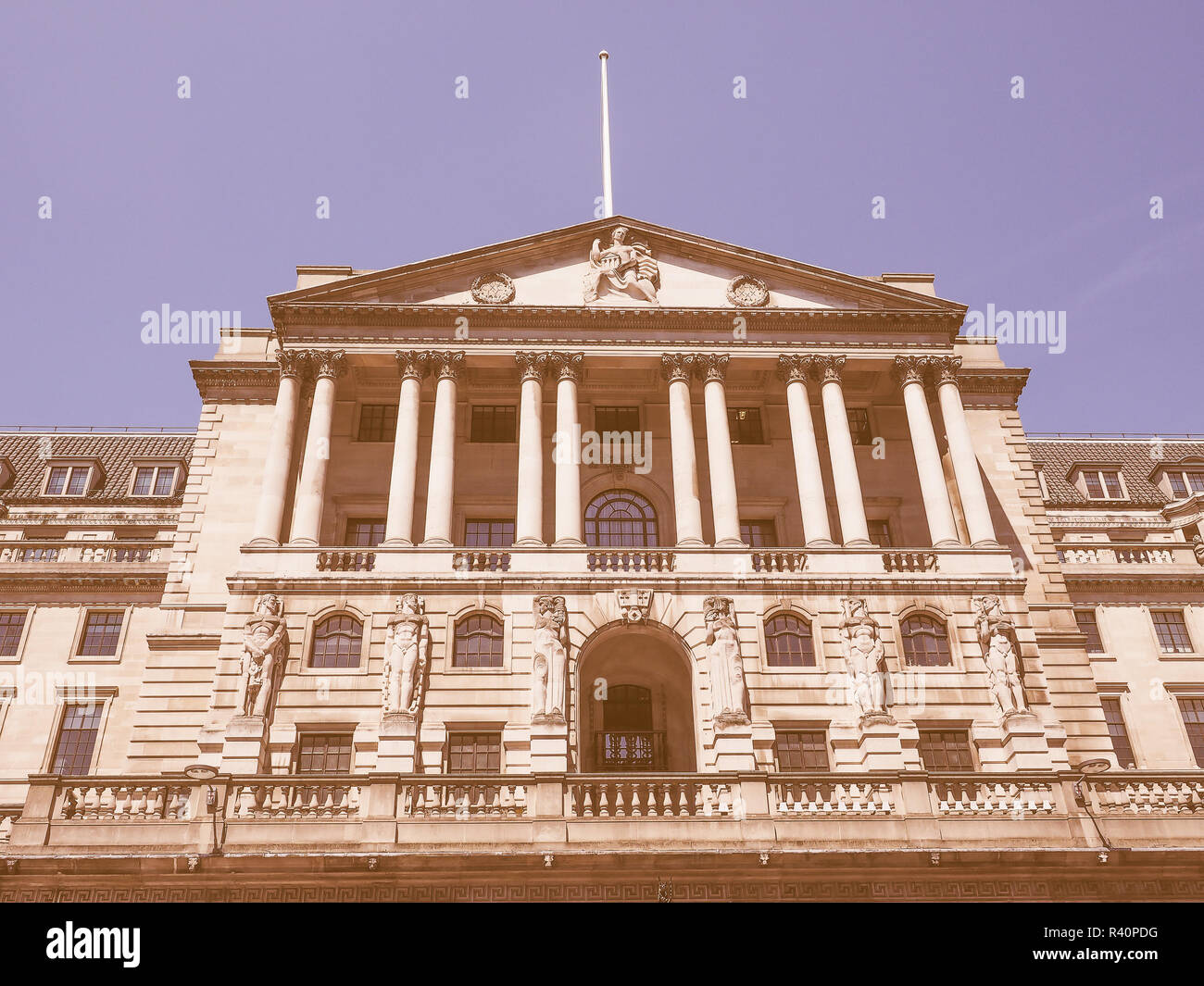 Retro looking Bank of England in London Stock Photo - Alamy