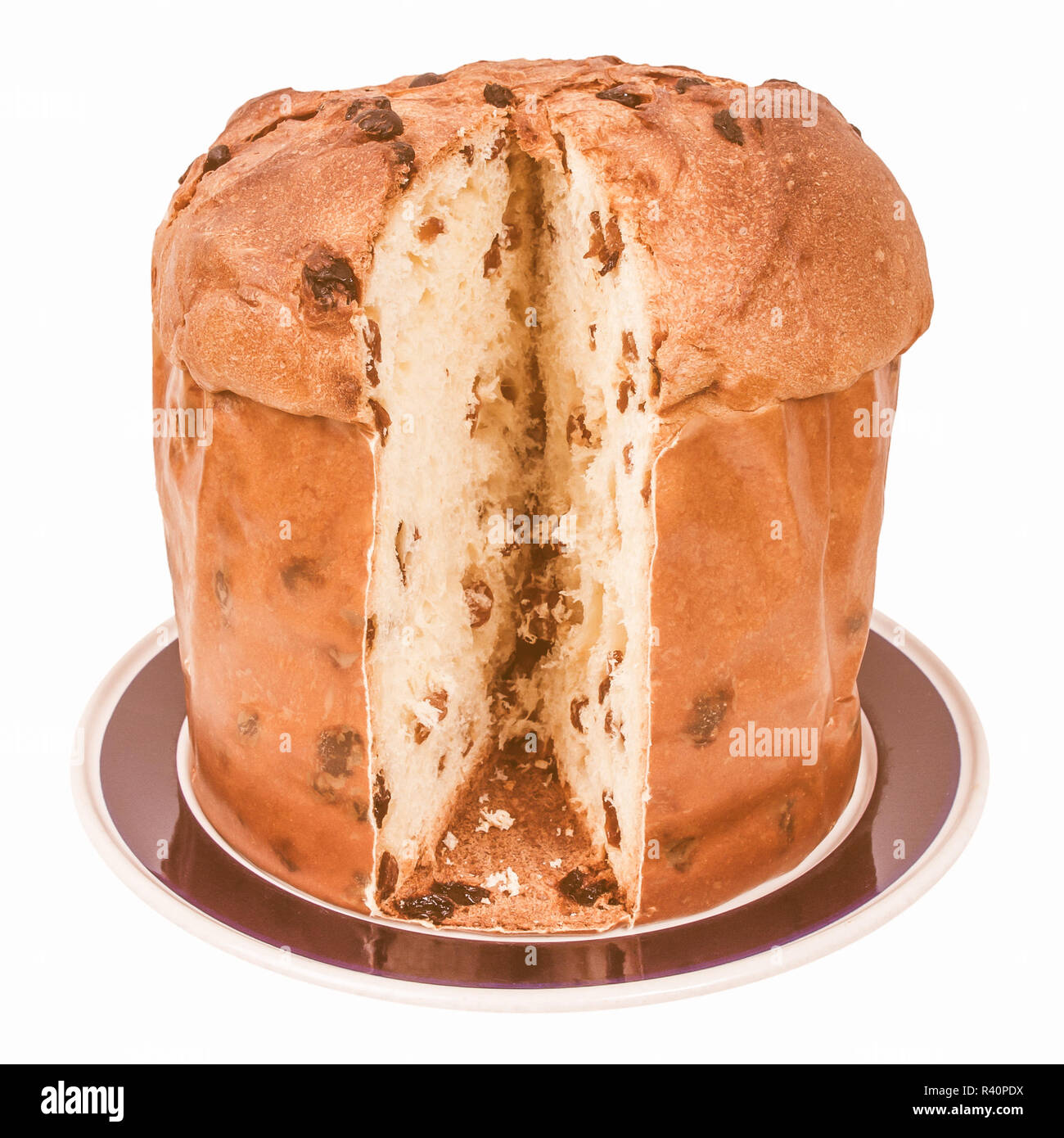 Retro looking Panettone bread Stock Photo - Alamy