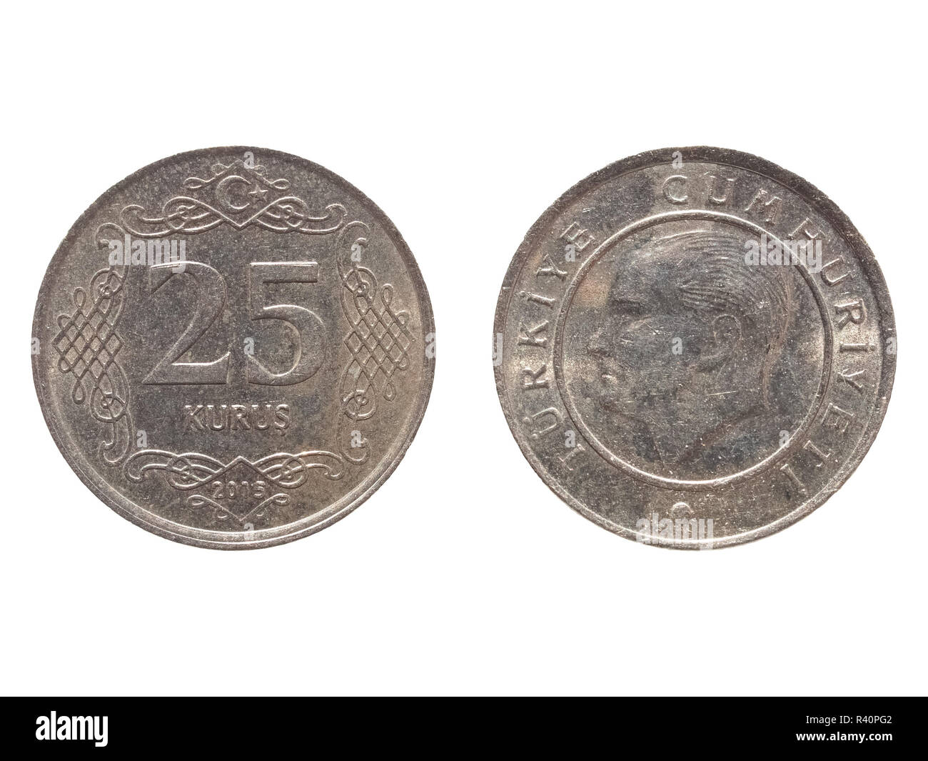 Turkish coin isolated Stock Photo - Alamy