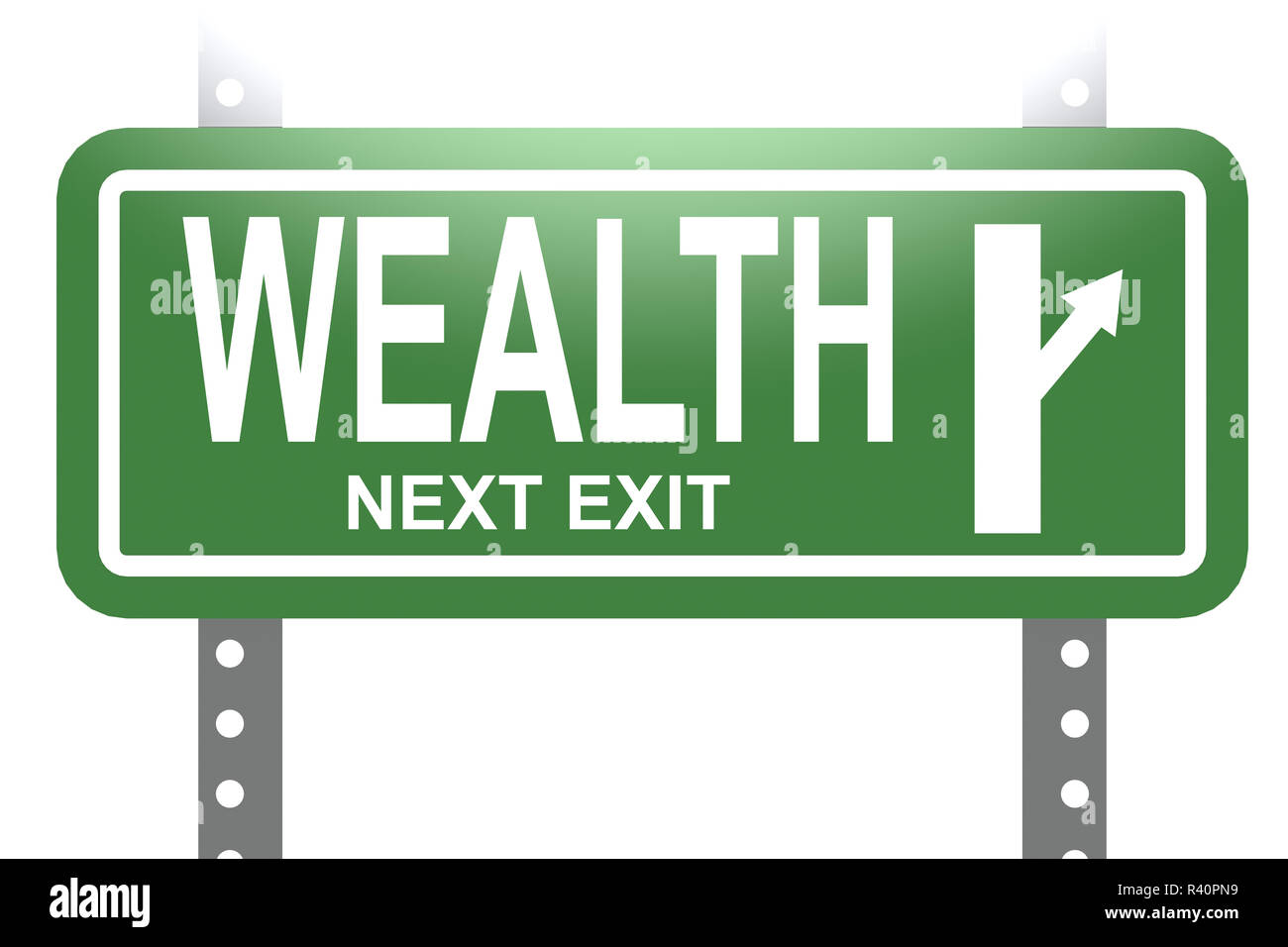 Wealth green sign board isolated Stock Photo - Alamy