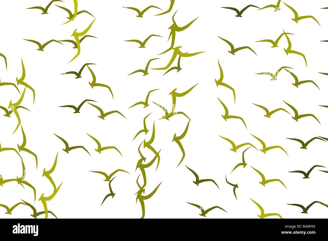 Decorative and hand drawn flying birds illustrations. Good for design ...