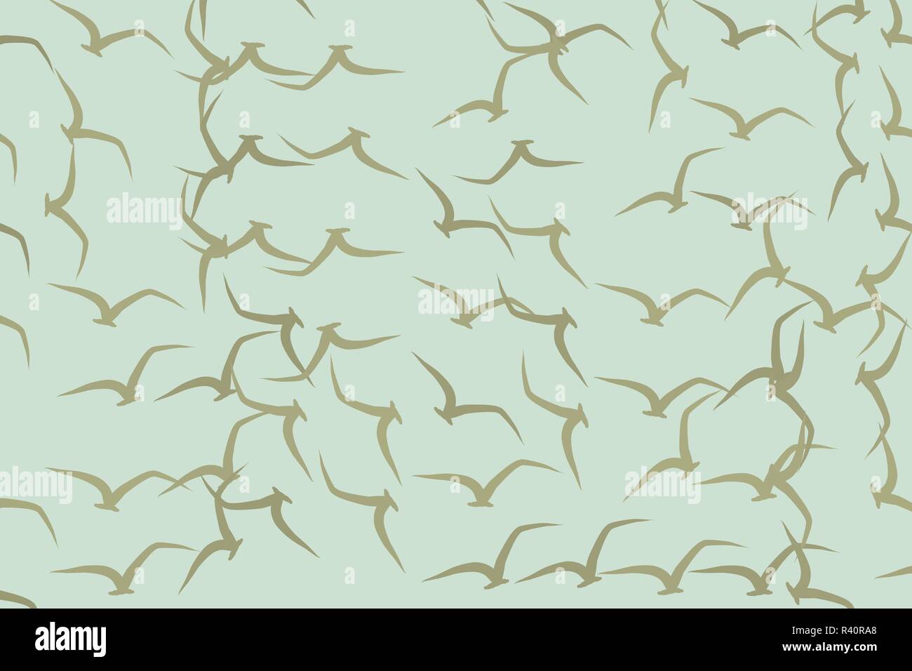 Abstract flying birds illustrations background. Cartoon style vector ...