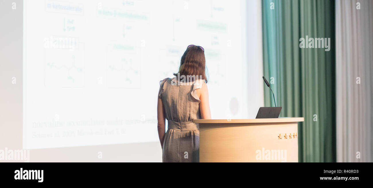 Business woman making business presentation Stock Photo - Alamy