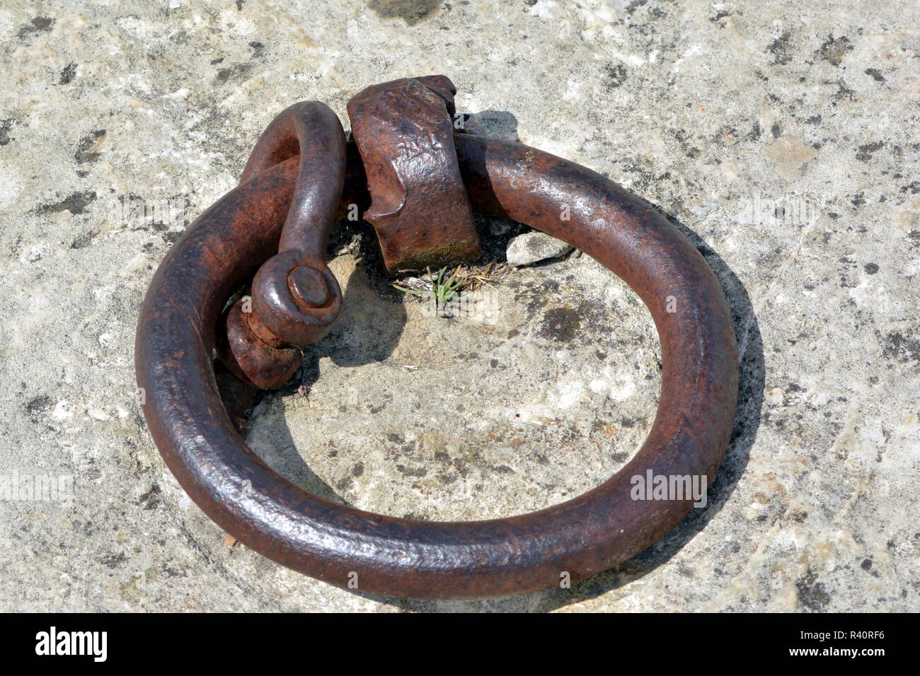 fixing ring in the harbor Stock Photo - Alamy