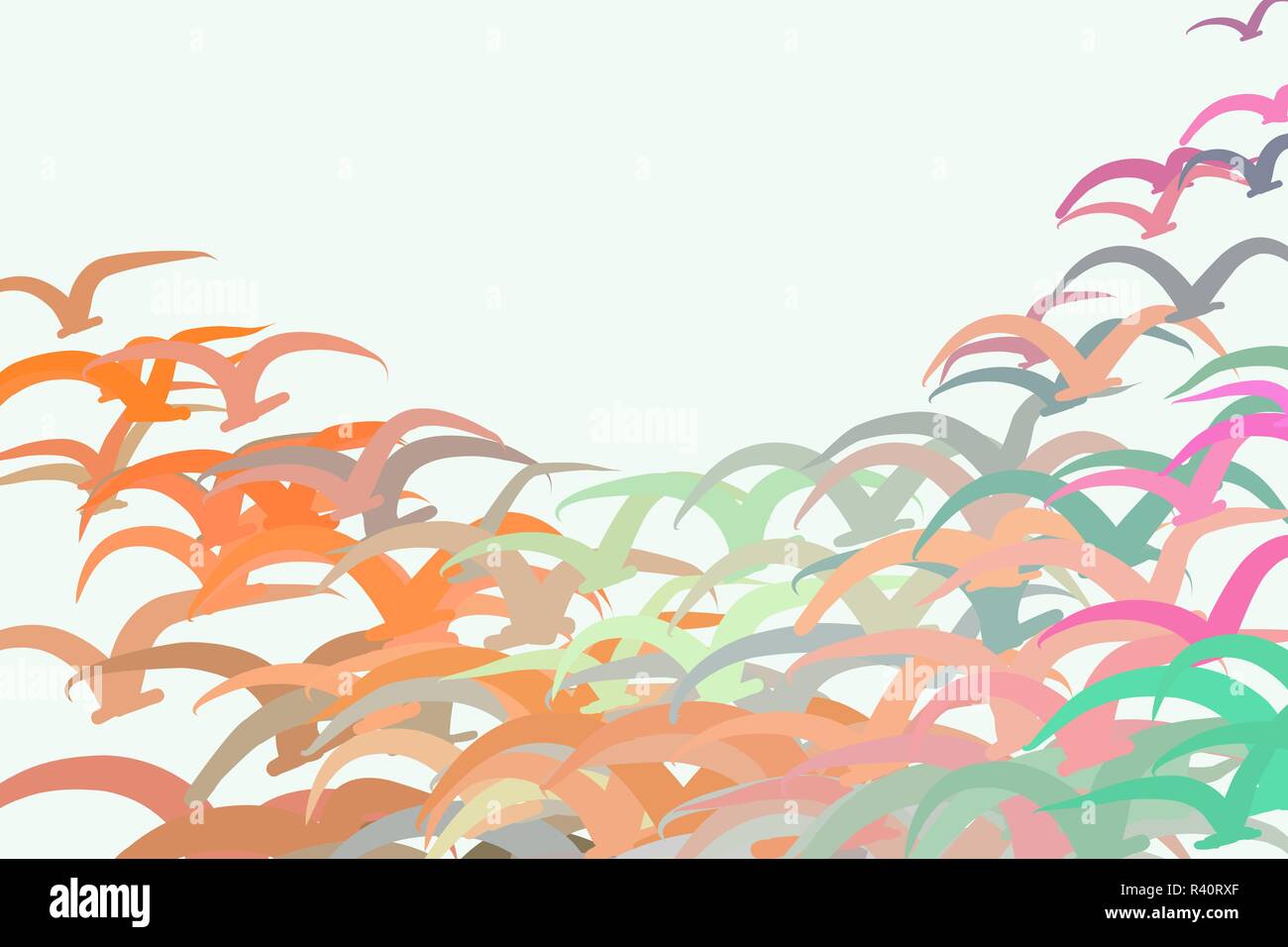 Background or backdrop, flying birds hand drawn, good for design ...