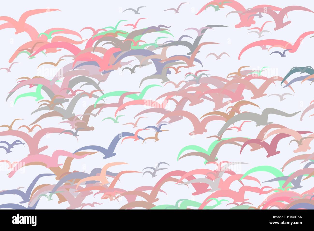 Abstract illustrations of flying birds, conceptual. Good for design ...