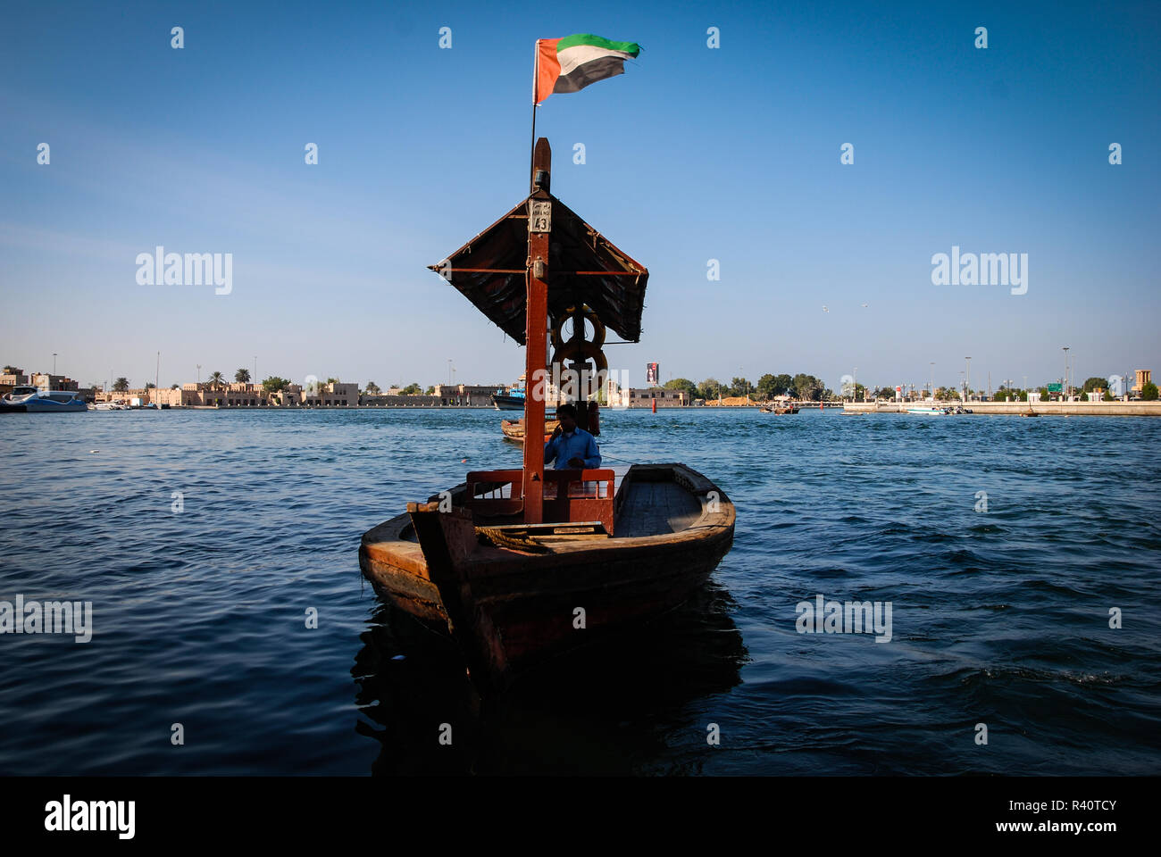 A traditional abras boat in Dubai in the water Stock Photo - Alamy