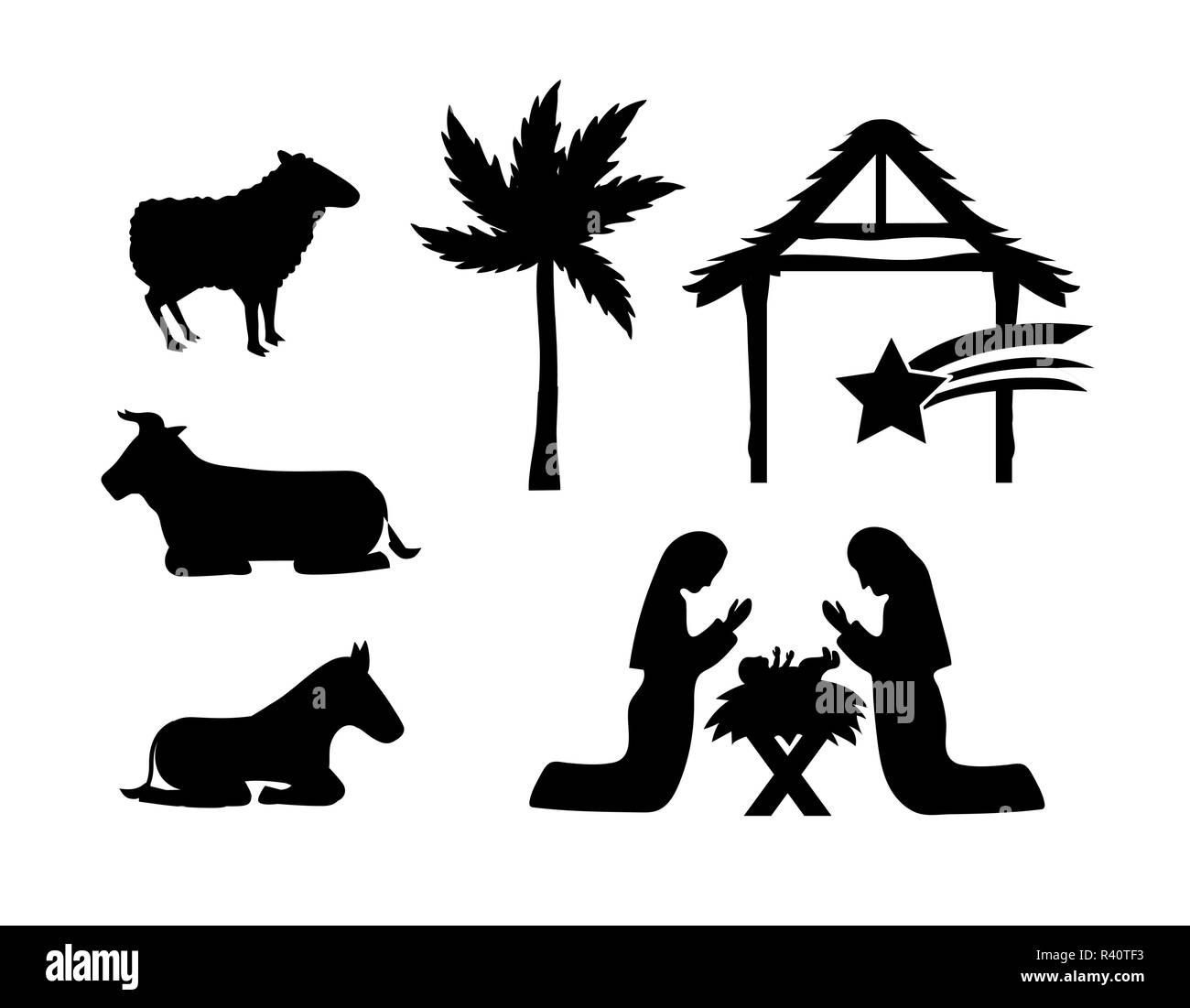 Mary and joseph and donkey Cut Out Stock Images & Pictures - Alamy