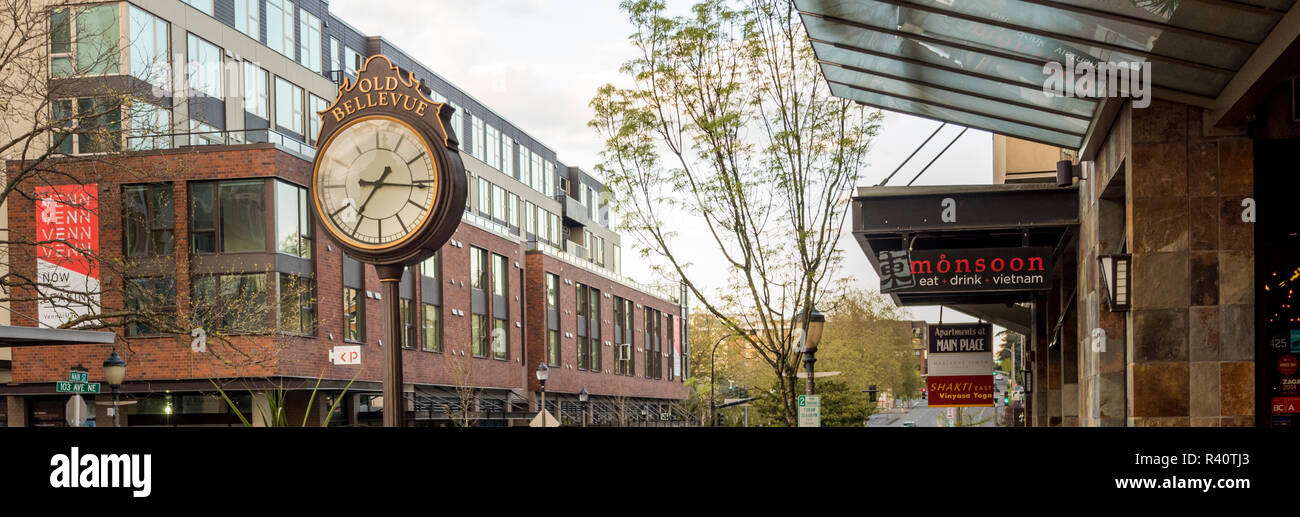 USA, Washington State, Bellevue. 'Old Bellevue' on Main Street ...