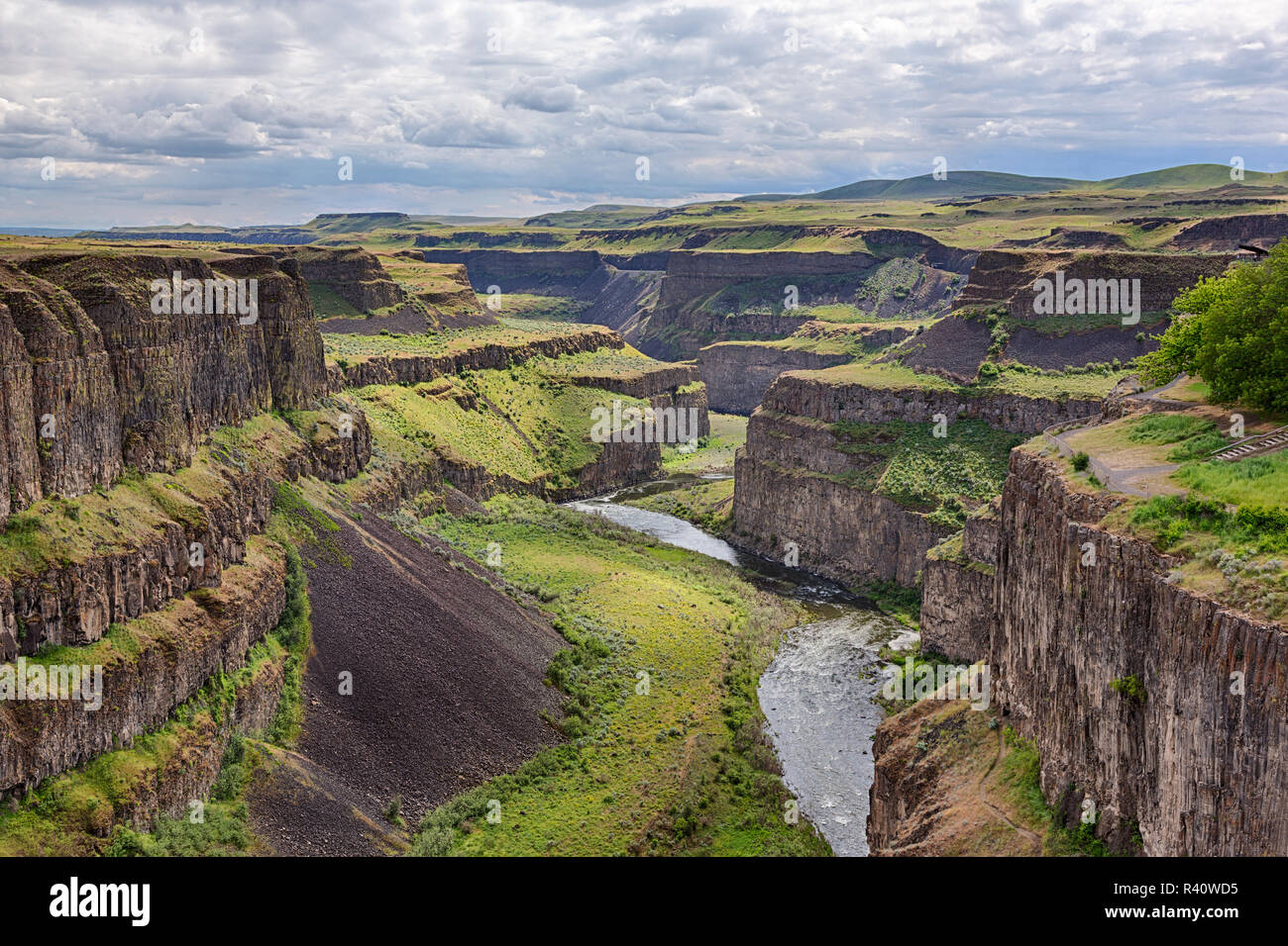 Washington State, Palouse Falls State Park, Palouse River Canyon Stock ...