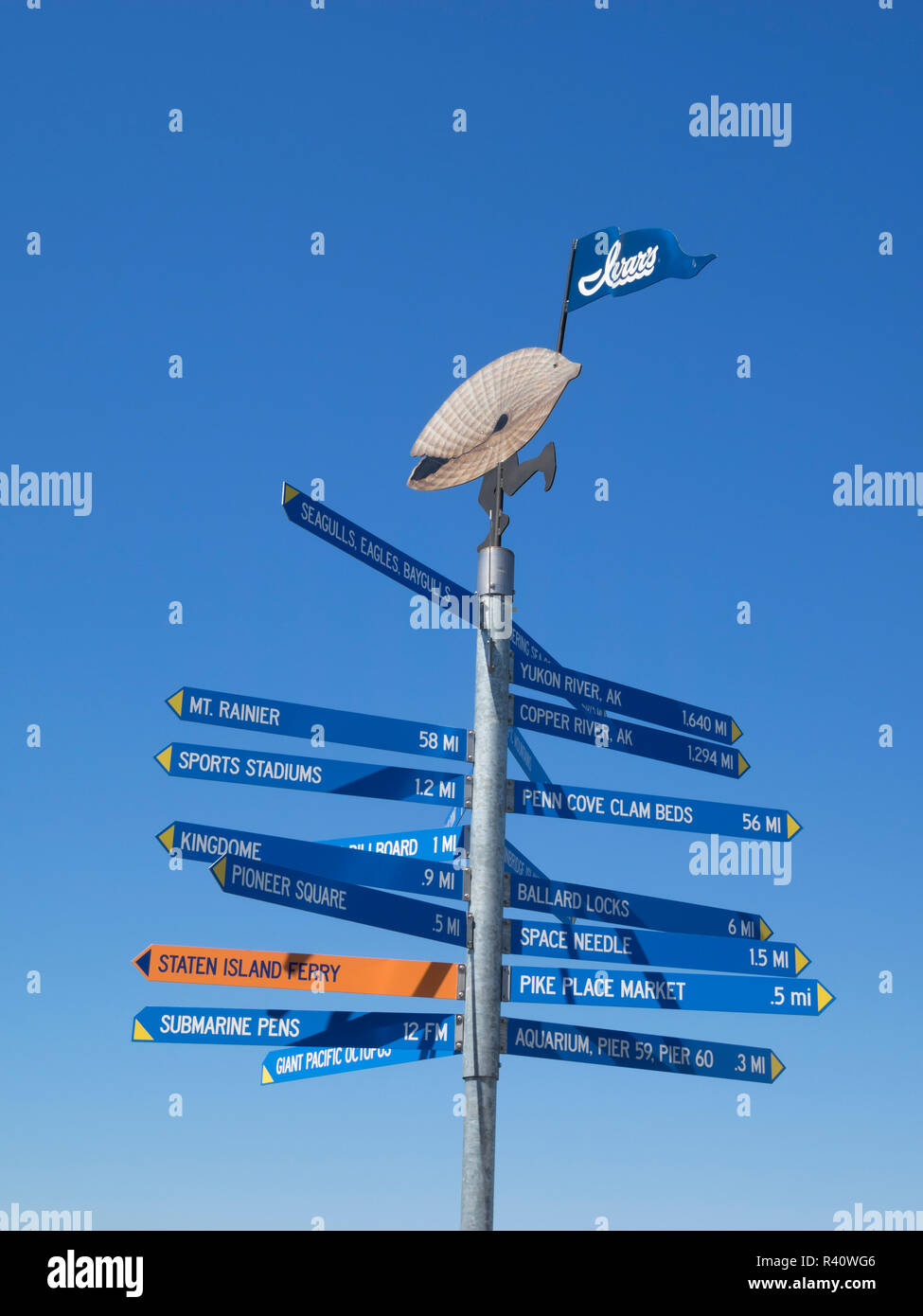 Washington State, Seattle, Waterfront, Sign at Ivar's Stock Photo - Alamy