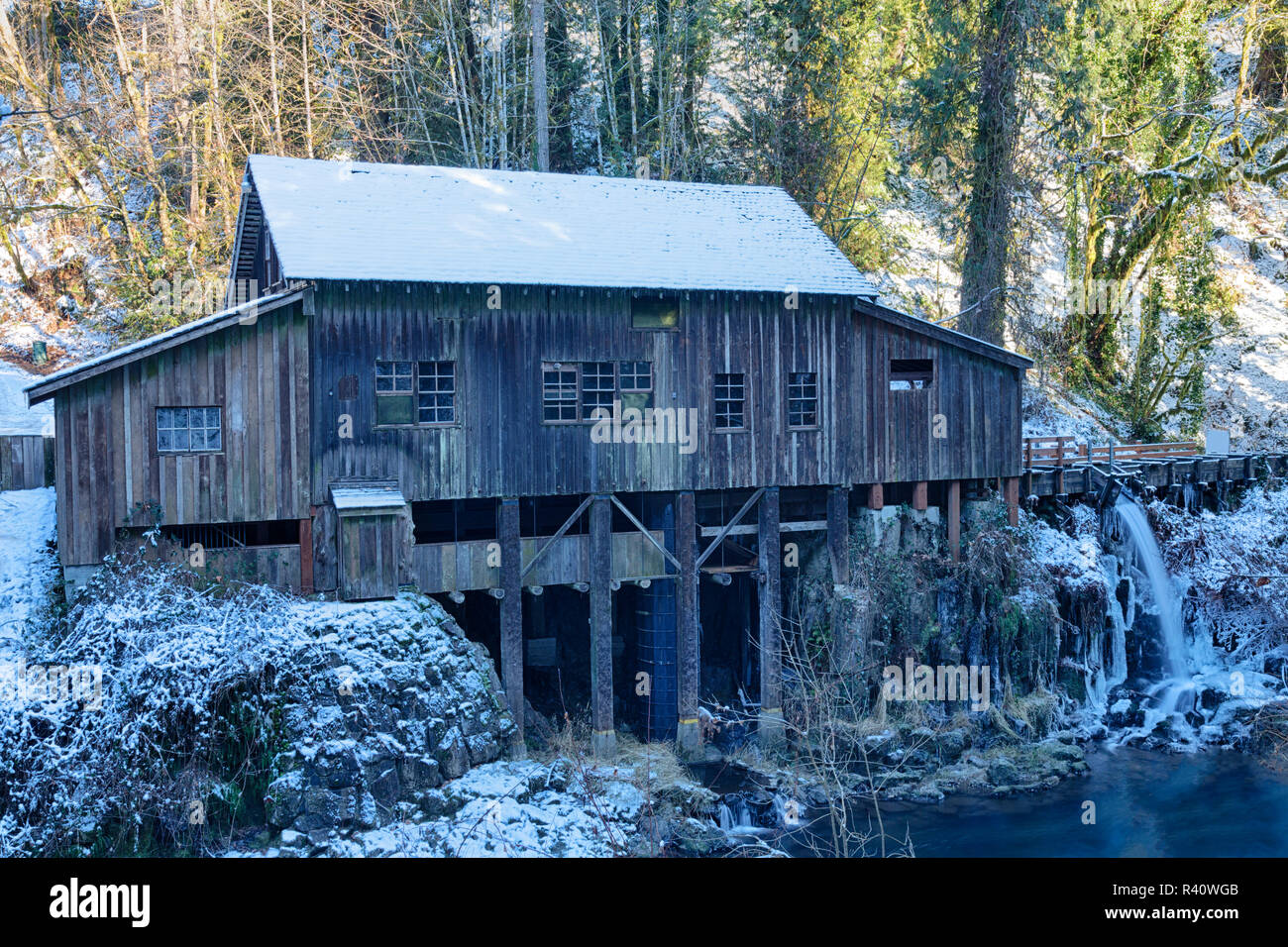 Washington State, Woodland, Cedar Creek Grist Mill, built in 1876 Stock ...