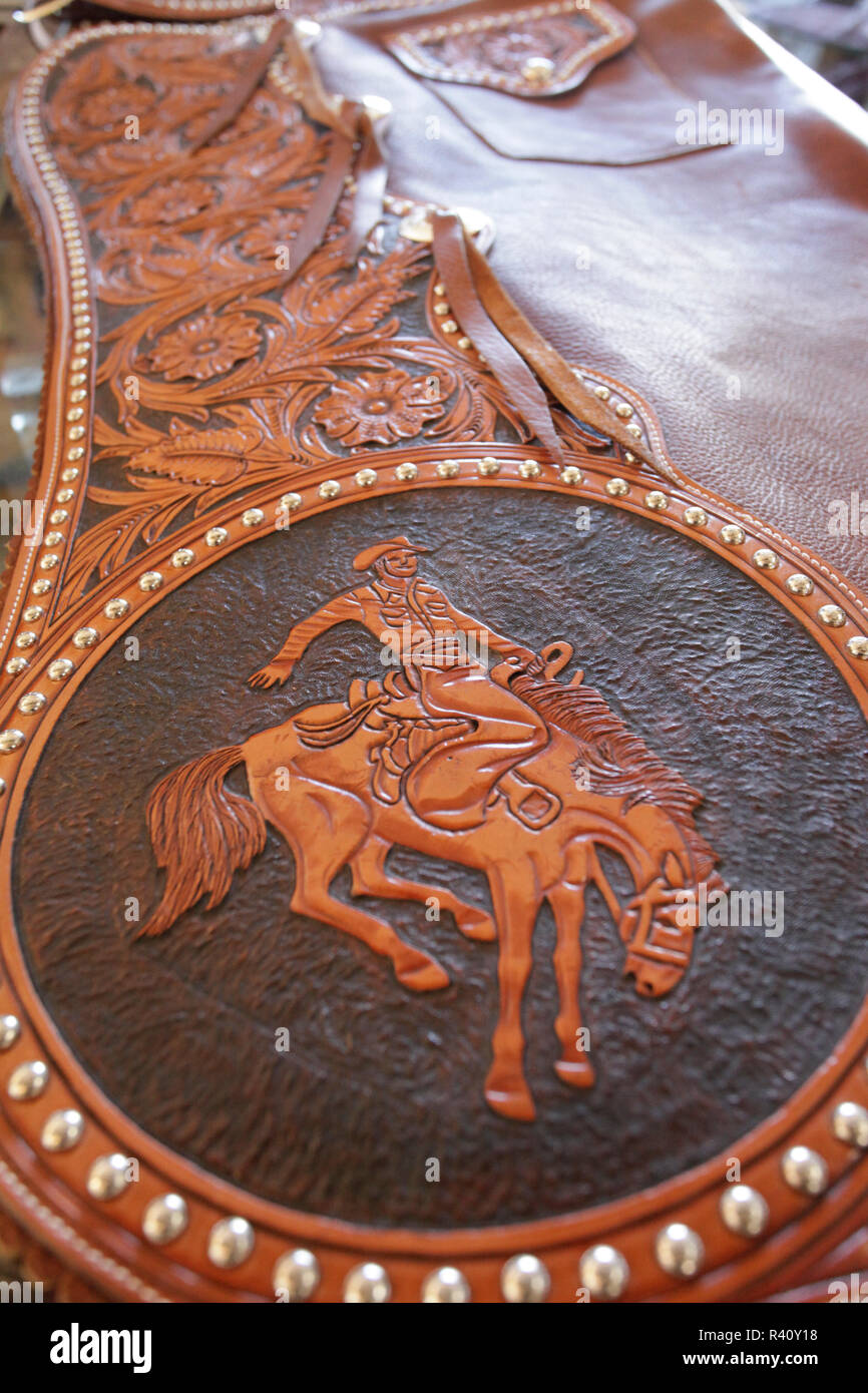 Leather cowboy chaps hi-res stock photography and images - Alamy