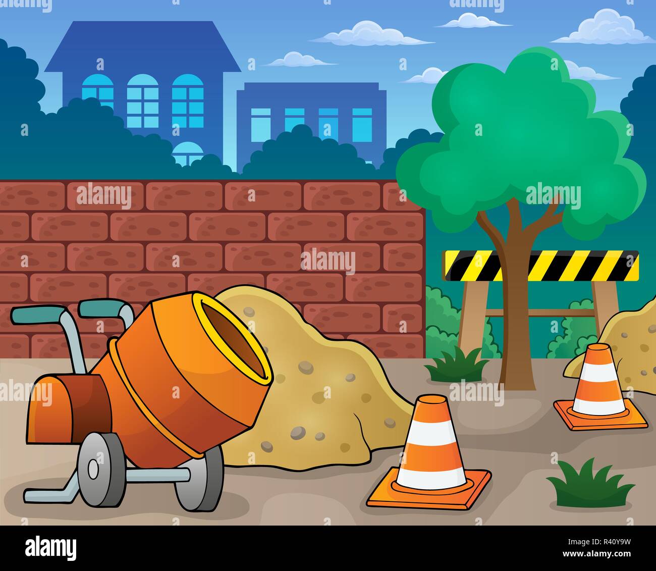 Construction site theme image 1 Stock Photo - Alamy