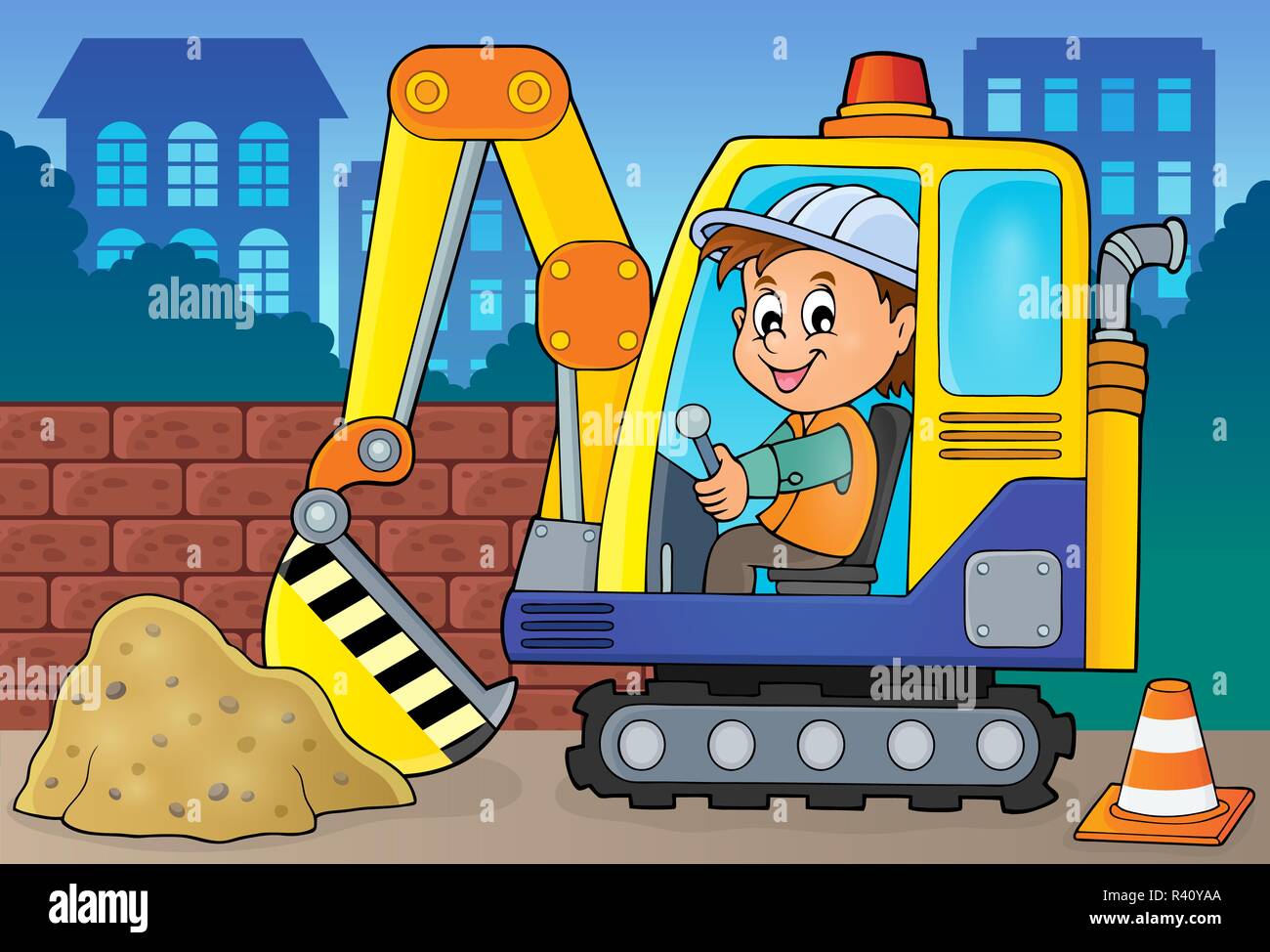 Excavator operator theme image 2 Stock Photo - Alamy