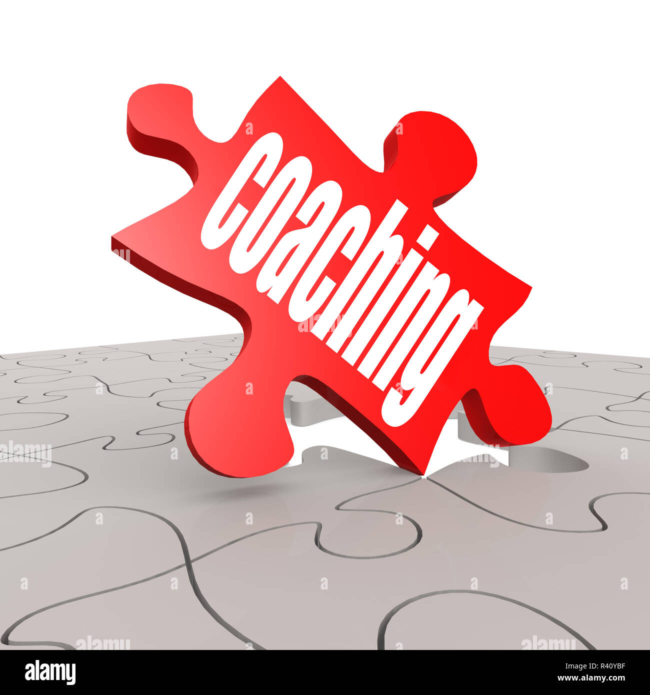 Coaching word with puzzle background Stock Photo - Alamy
