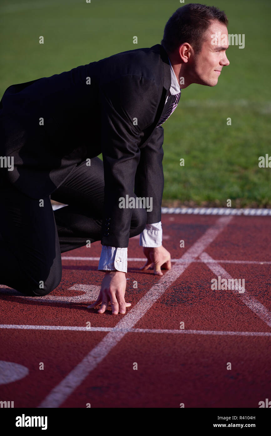 business man ready to sprint Stock Photo - Alamy