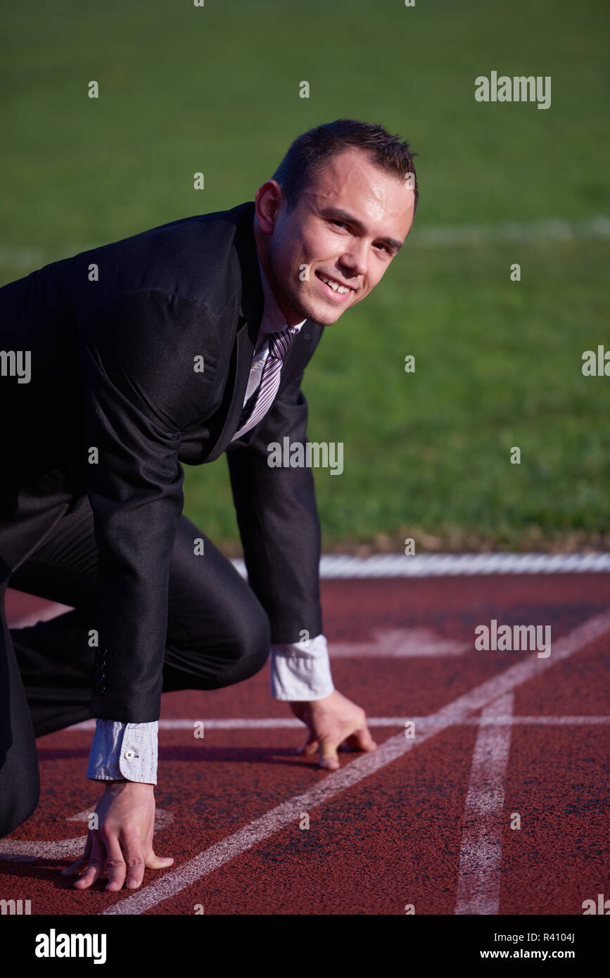 business man ready to sprint Stock Photo - Alamy