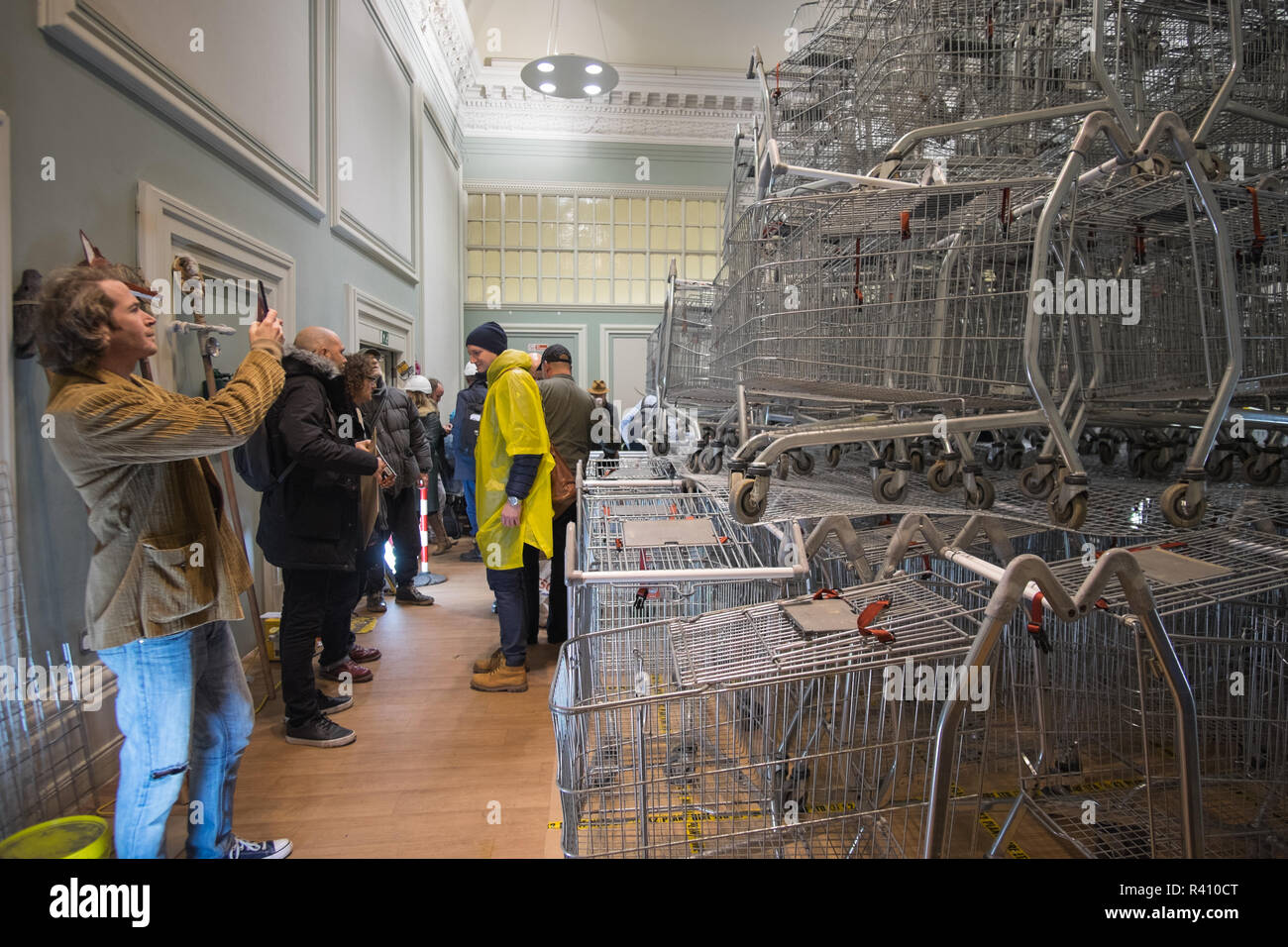 Man photographs the Toxteth day of the dead shopping trolley pyramid ...