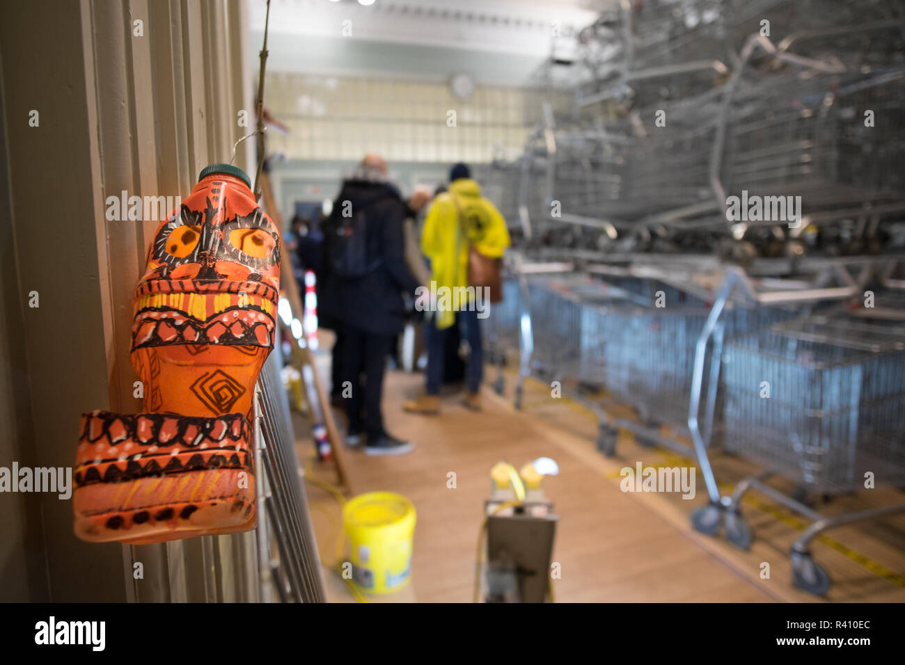 Toxteth day of the dead (milk bottle) lantern with shopping trolley ...