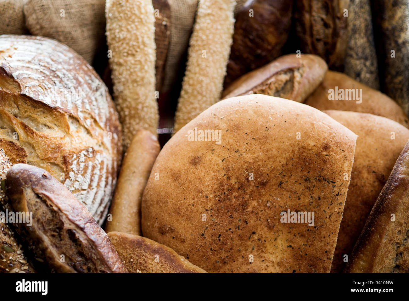 Assorted bread pieces Stock Photo - Alamy