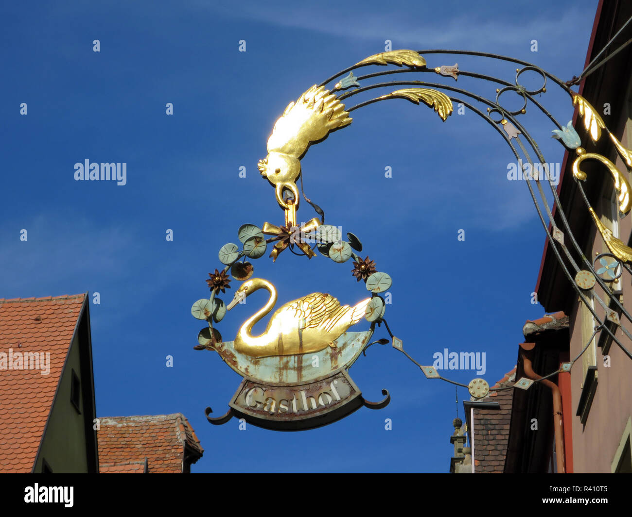 inn signboard in the historic old town Stock Photo - Alamy