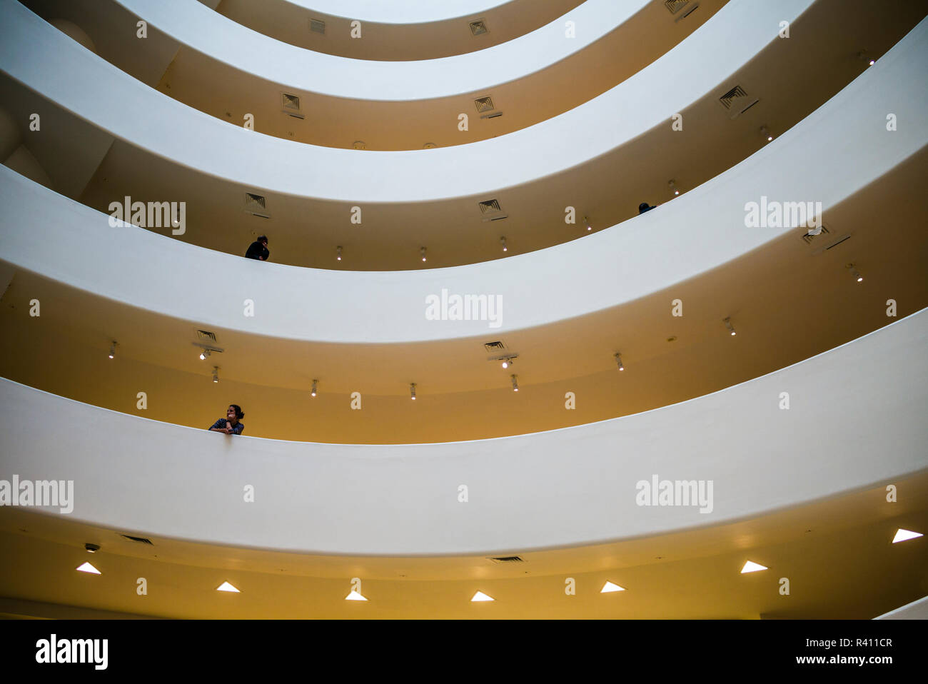 USA, New York City, Upper East Side, Guggenheim Museum, lobby interior ...