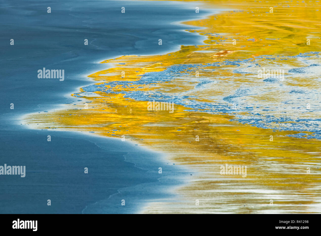Sunset reflection on beach, Indian Beach, Ecola State Park, Oregon ...