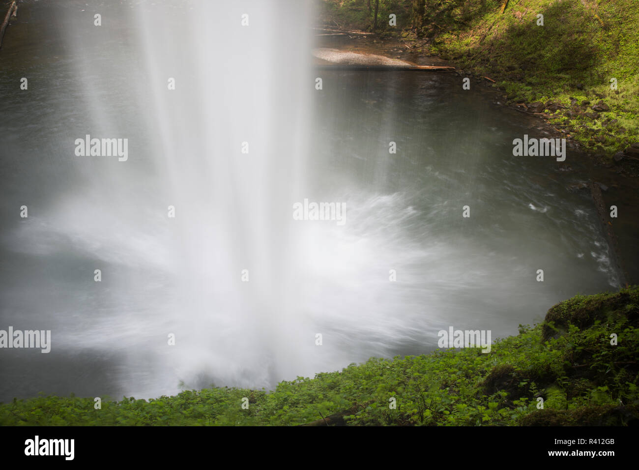 USA, Oregon, Silver Falls State Park. South Falls scenic Stock Photo ...