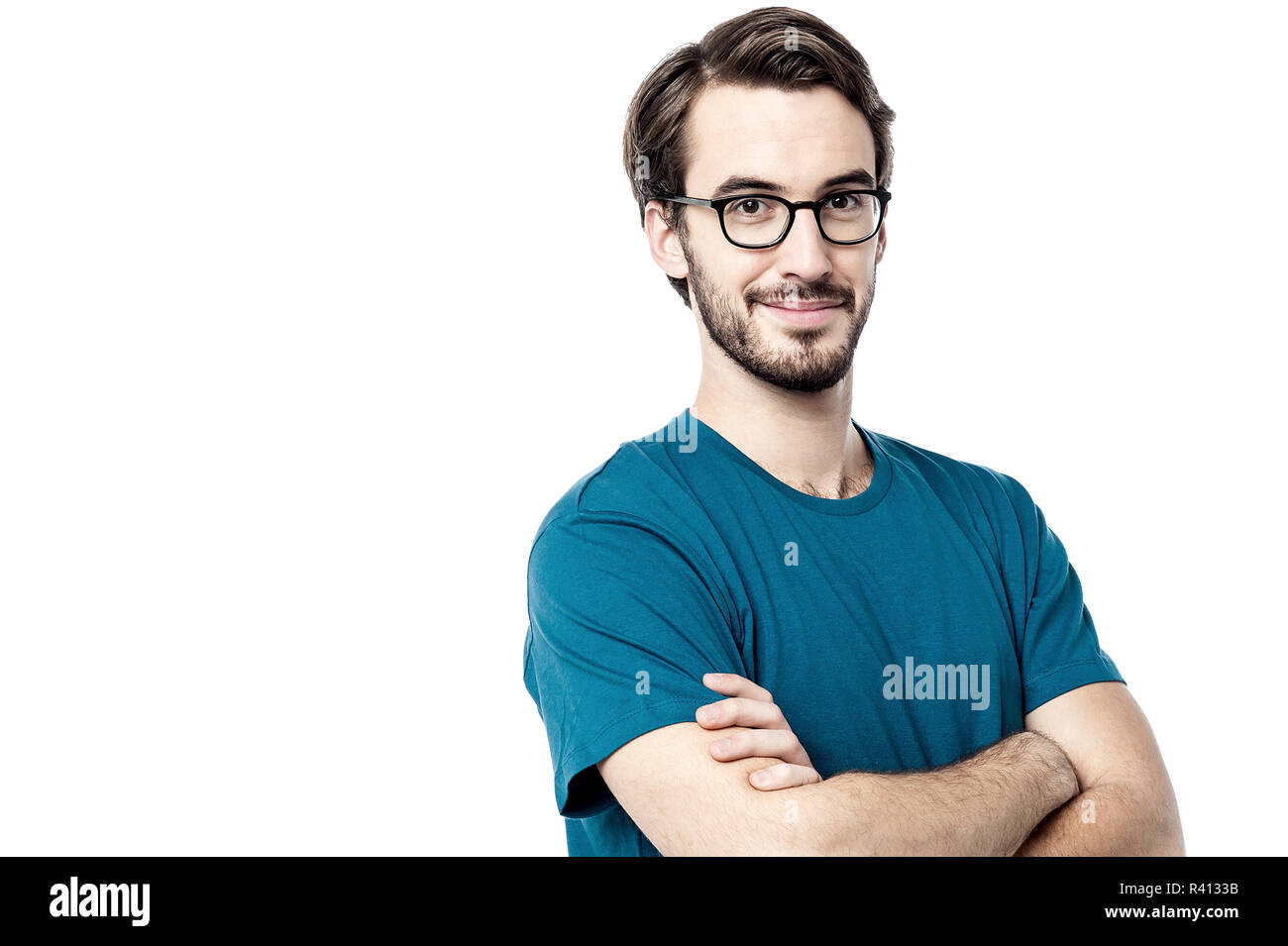 Geeky guy with a cunning smile Stock Photo - Alamy