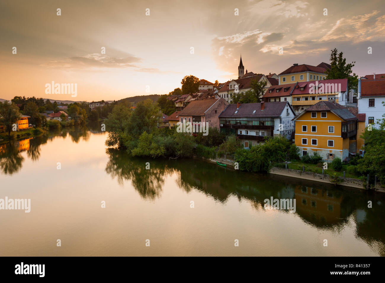 View of Novo Mesto and river Krka. Slovenia Stock Photo - Alamy