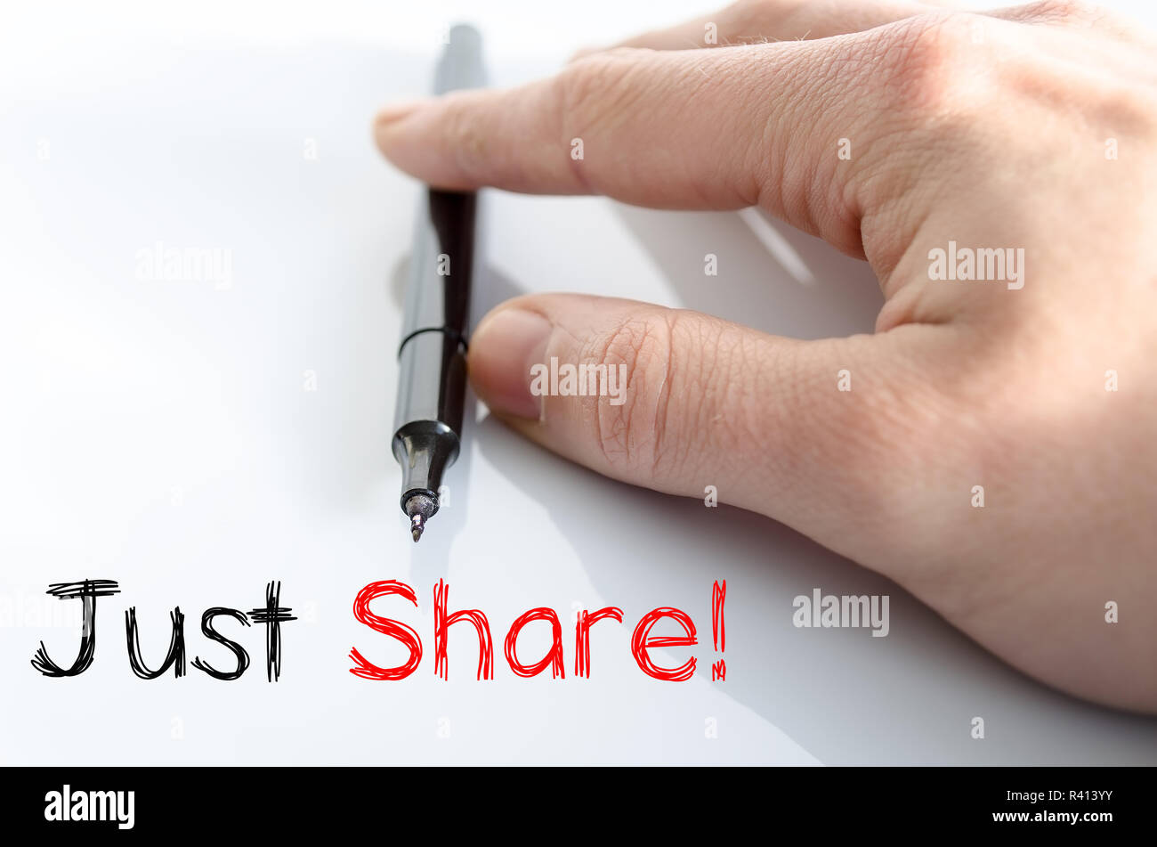 Just share text concept Stock Photo - Alamy