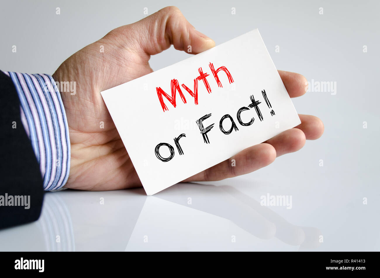 Myth or fact text concept Stock Photo - Alamy