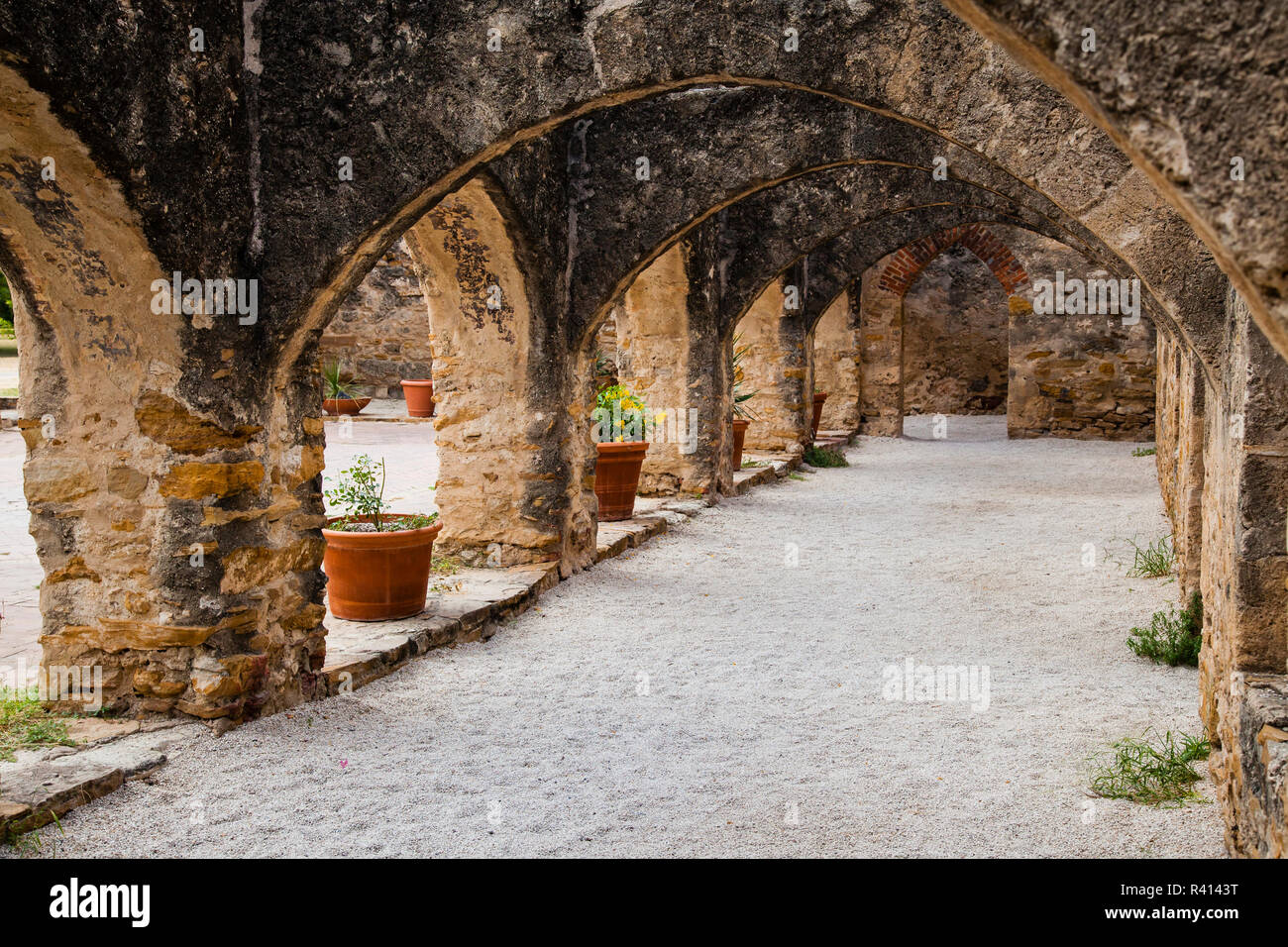 Arched Portico at Mission San Jose in San Antonio Stock Photo - Alamy