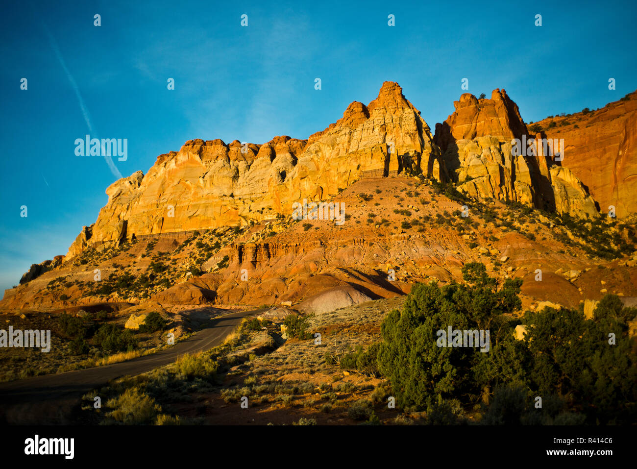 USA, Utah, Grand Staircase Escalante, Morning Sunlight illuminating the ...