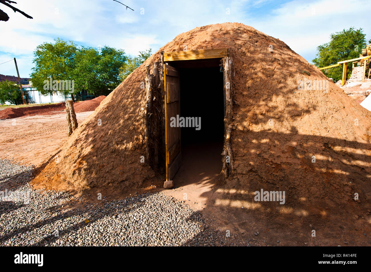 USA, Utah, Bluff, Fort Bluff, Navajo Hogan Exterior Stock Photo - Alamy