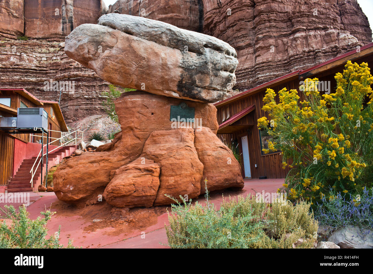 USA, Utah, Bluff, Historical Monument to Establishment of Bluff by ...